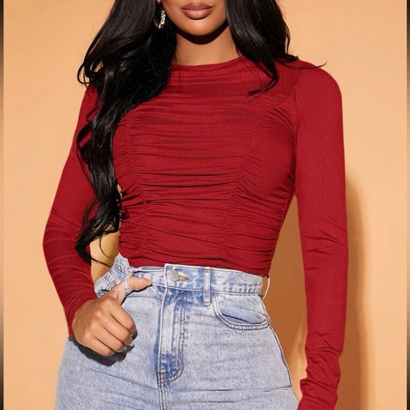 Tops | Boho Ruched Form Fitted Top | Poshmark